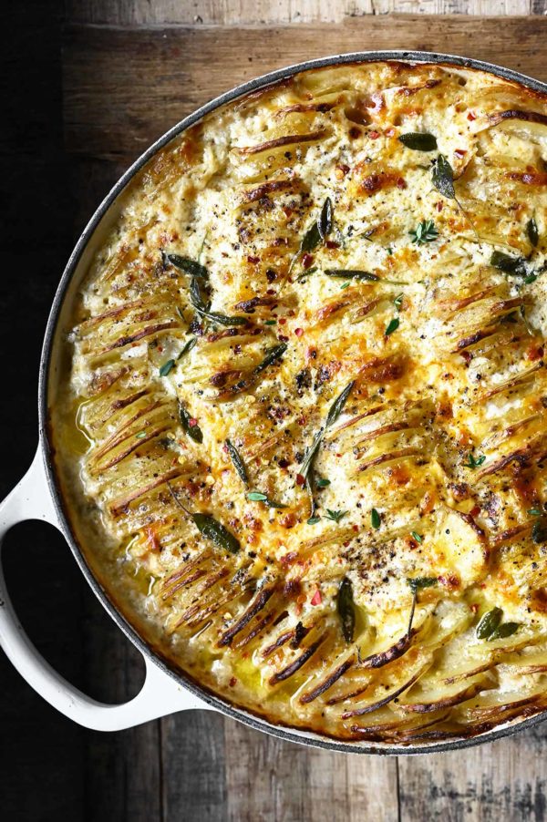 Cheesy Potato Gratin - Serving Dumplings