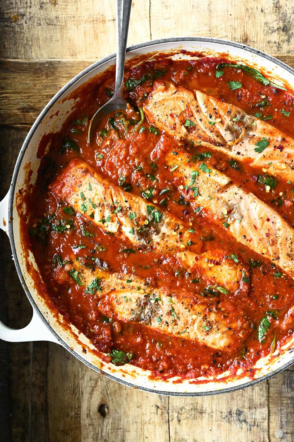 Salmon all'Arrabbiata - Serving Dumplings
