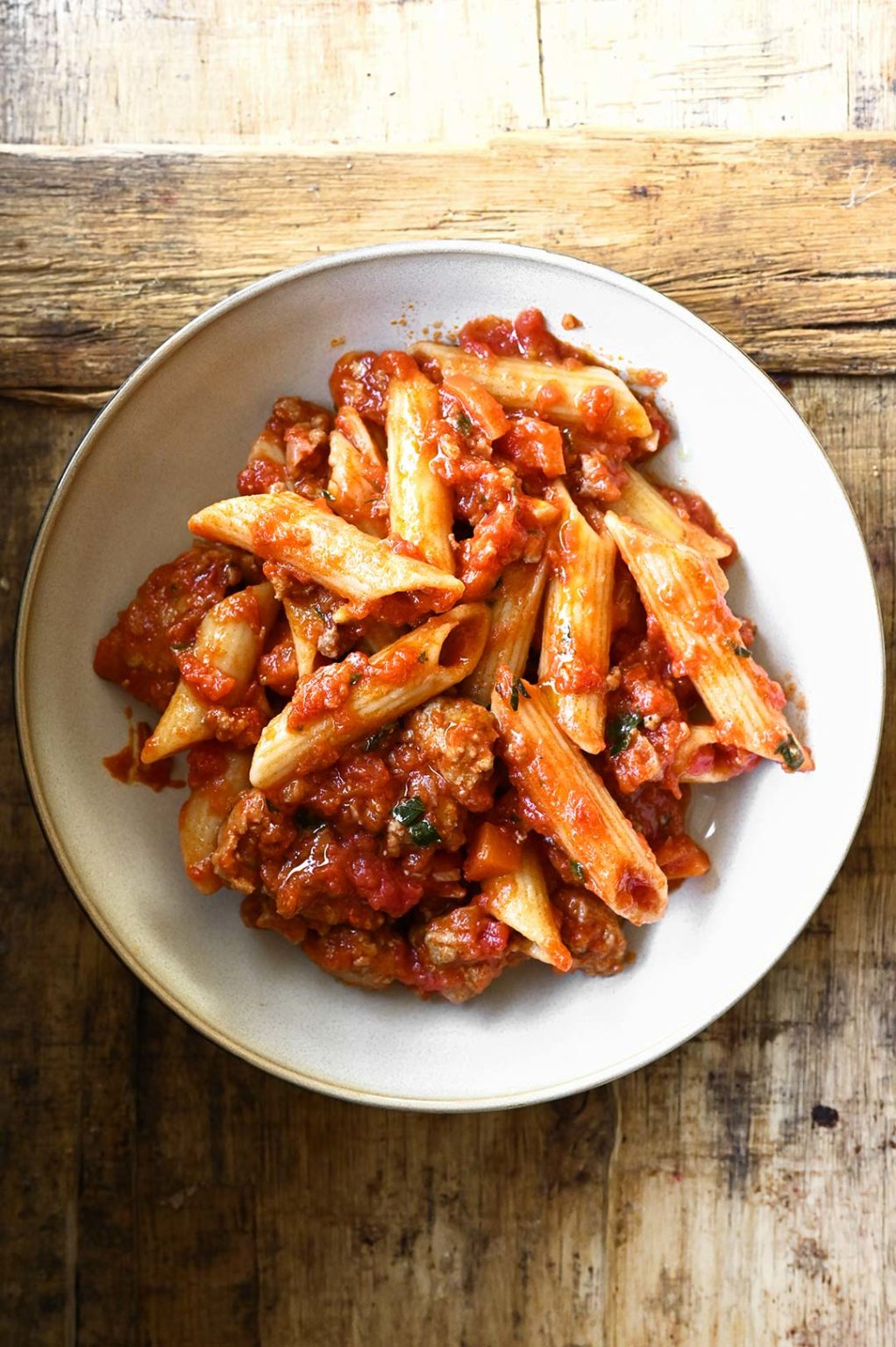 Italian Sausage Ragu - Serving Dumplings