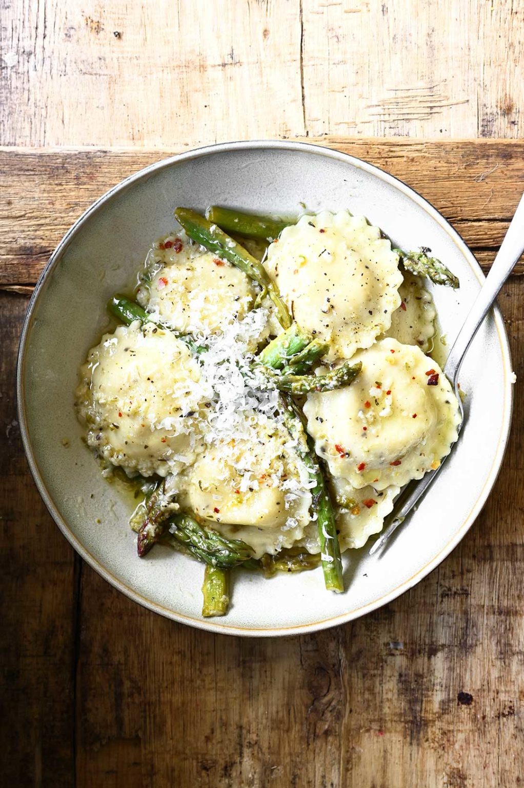 Ravioli in Lemon Parmesan Butter - Serving Dumplings