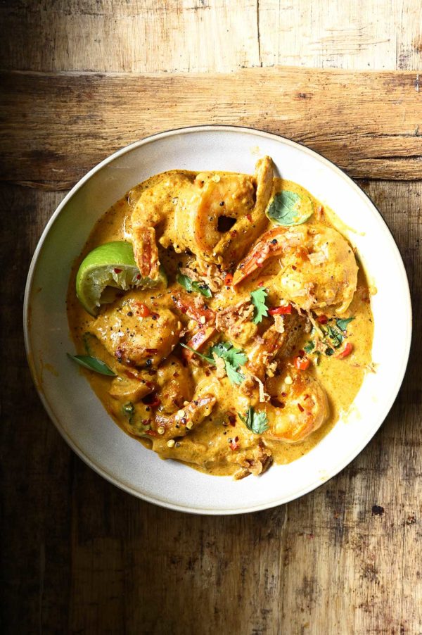 Thai Coconut Shrimp Curry - Serving Dumplings