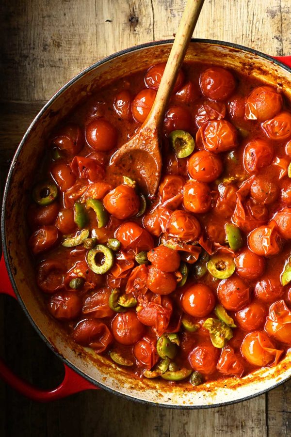 Pasta Puttanesca - Serving Dumplings