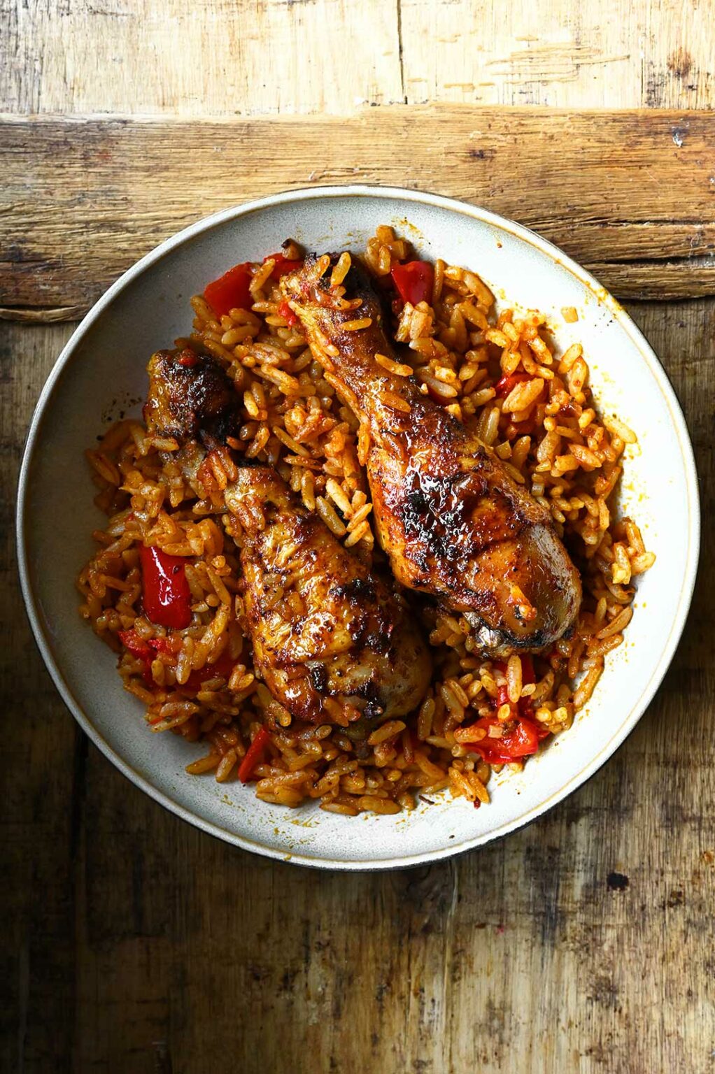 One Skillet Chicken and Rice - Serving Dumplings