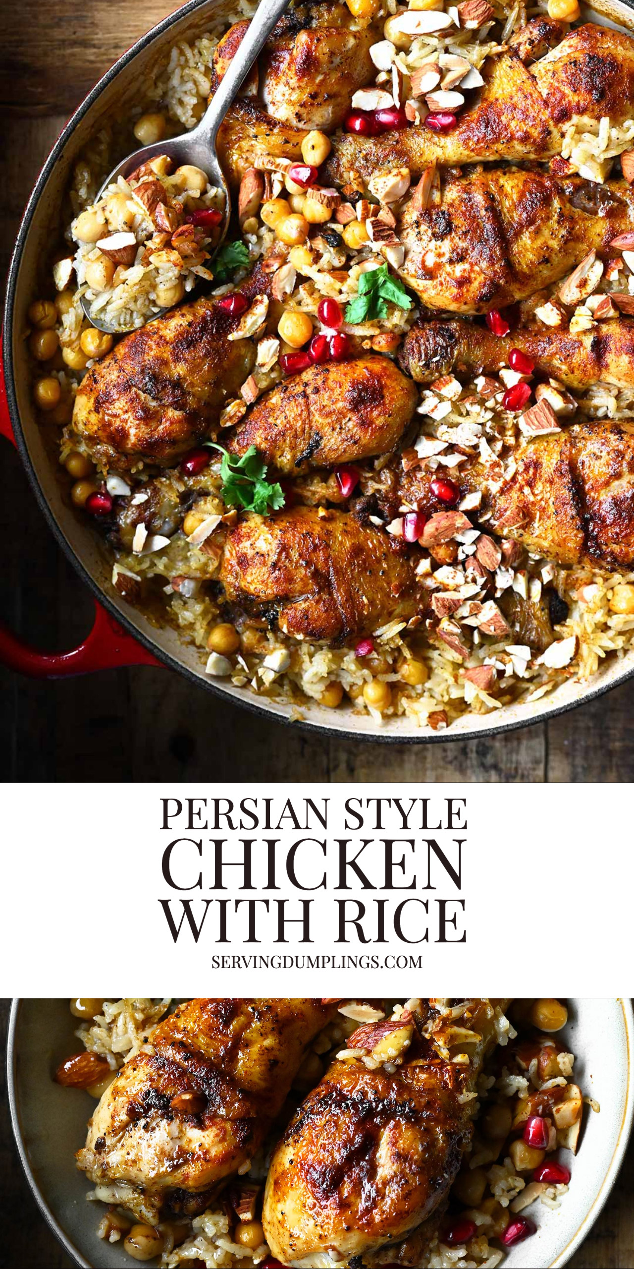 Persian Style Chicken with Rice - Serving Dumplings