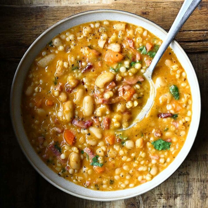 Hearty Bean Soup Serving Dumplings