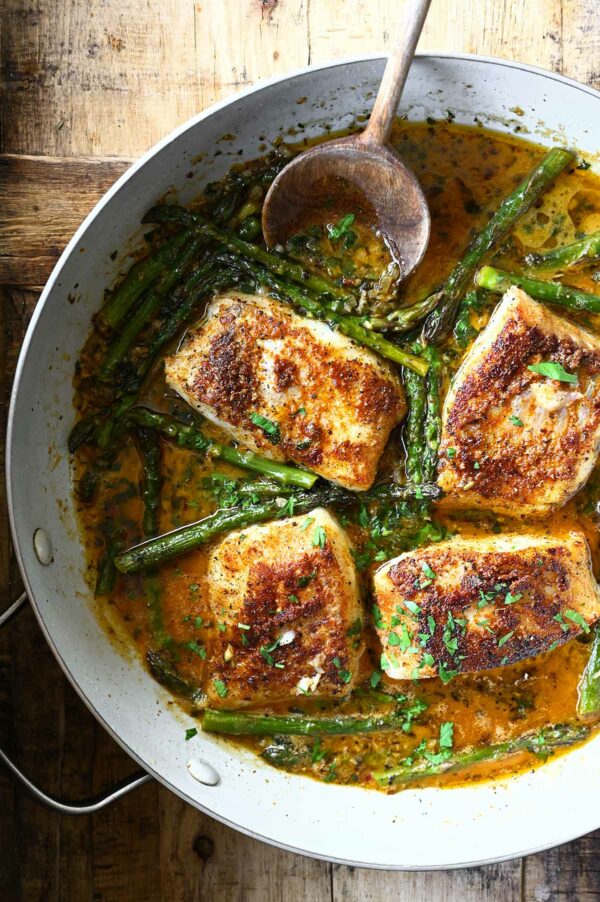 Cajun Garlic Butter Cod - Serving Dumplings