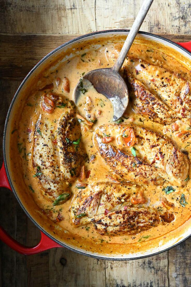 Marry Me Chicken Serving Dumplings