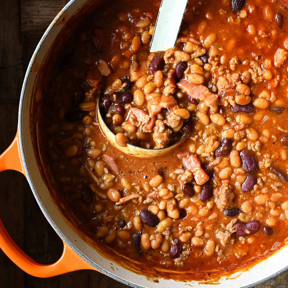 Cowboy Beans - Serving Dumplings