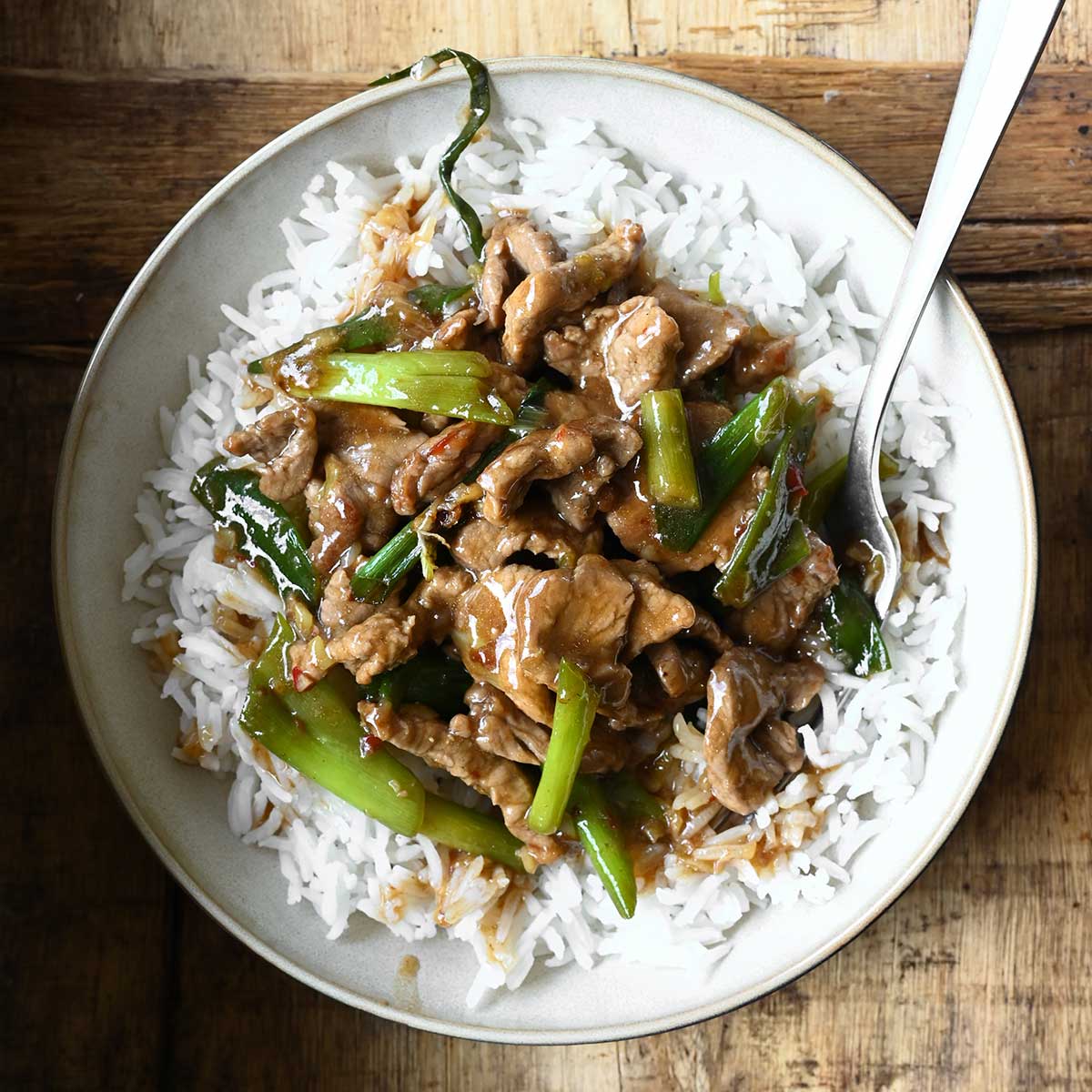 Fiery Scallion Beef - Serving Dumplings