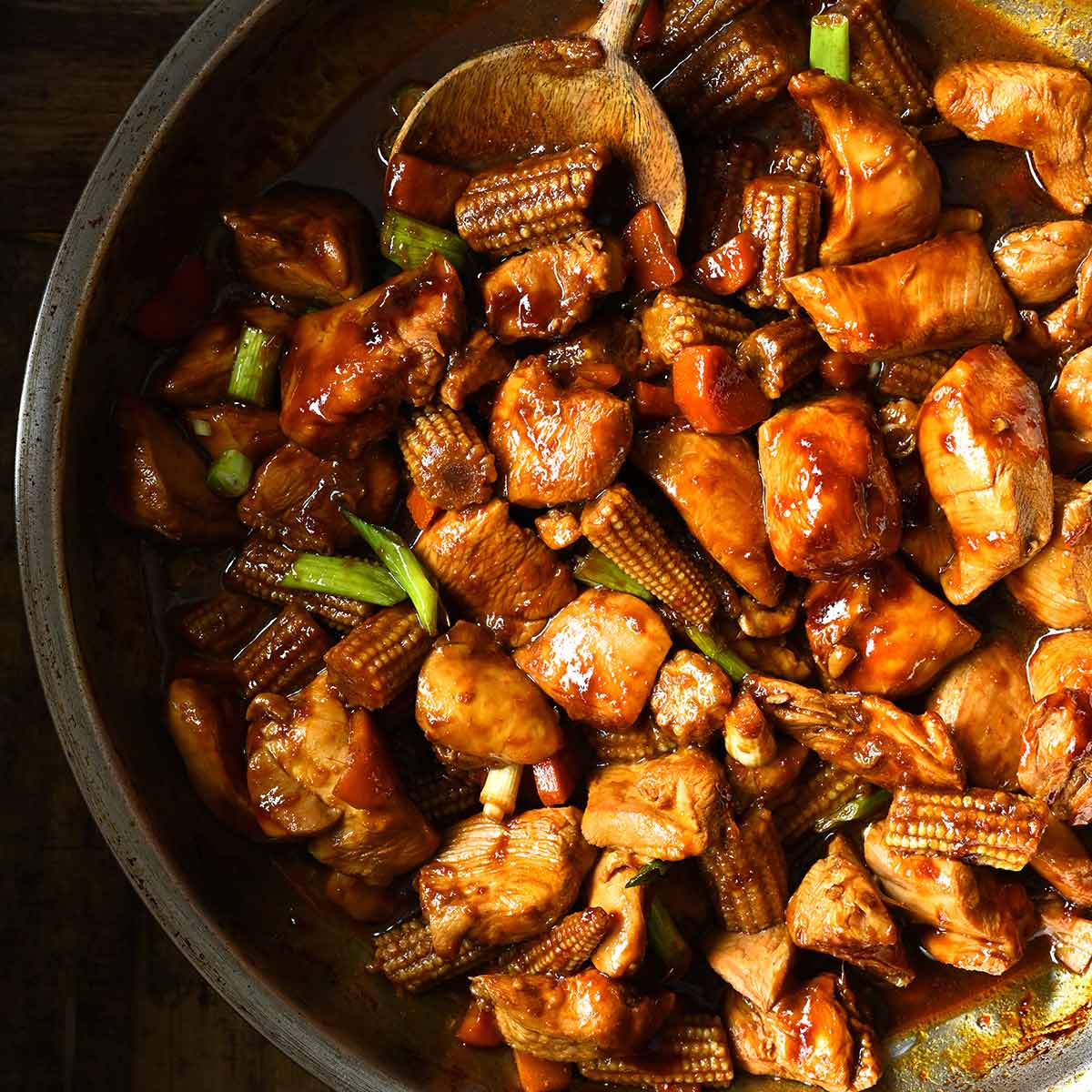 Korean Gochujang Chicken - Serving Dumplings