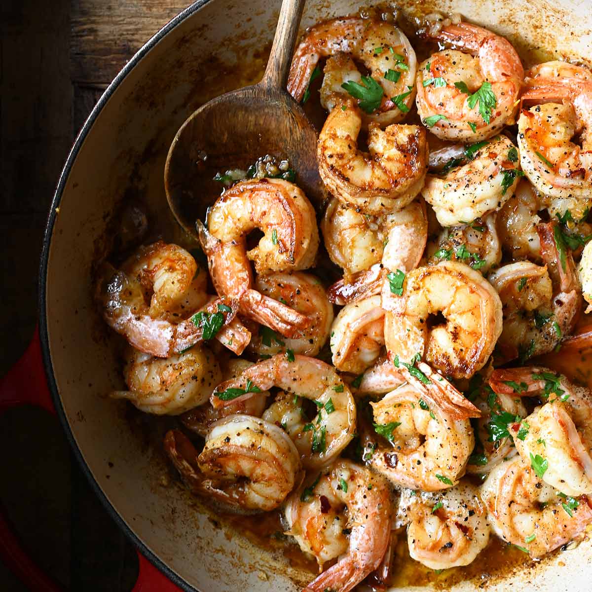 Spanish Garlic Shrimp - Serving Dumplings