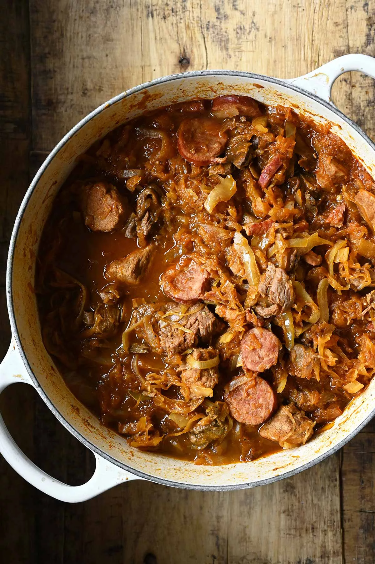Bigos (Polish Hunter's Stew) - Serving Dumplings