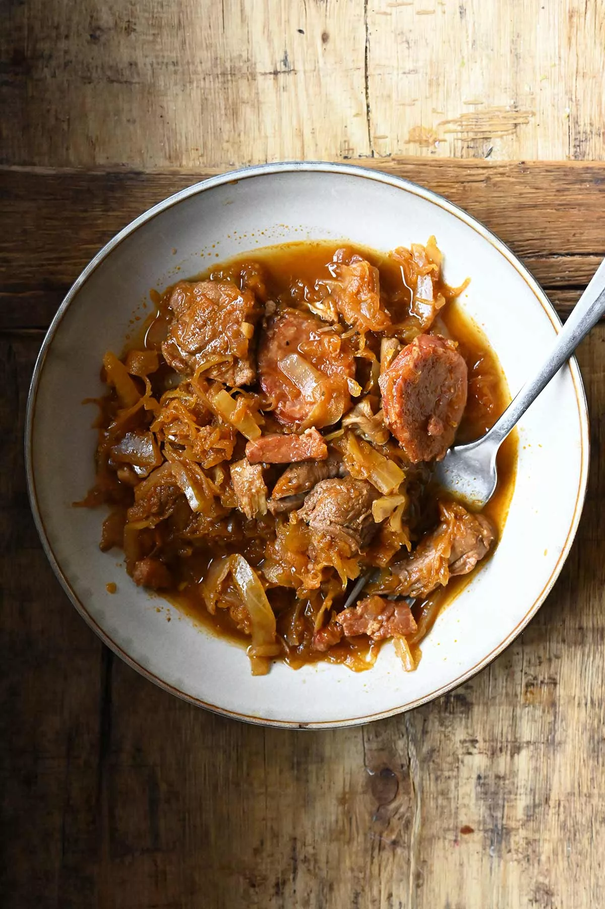 Bigos (Polish Hunter's Stew) - Serving Dumplings