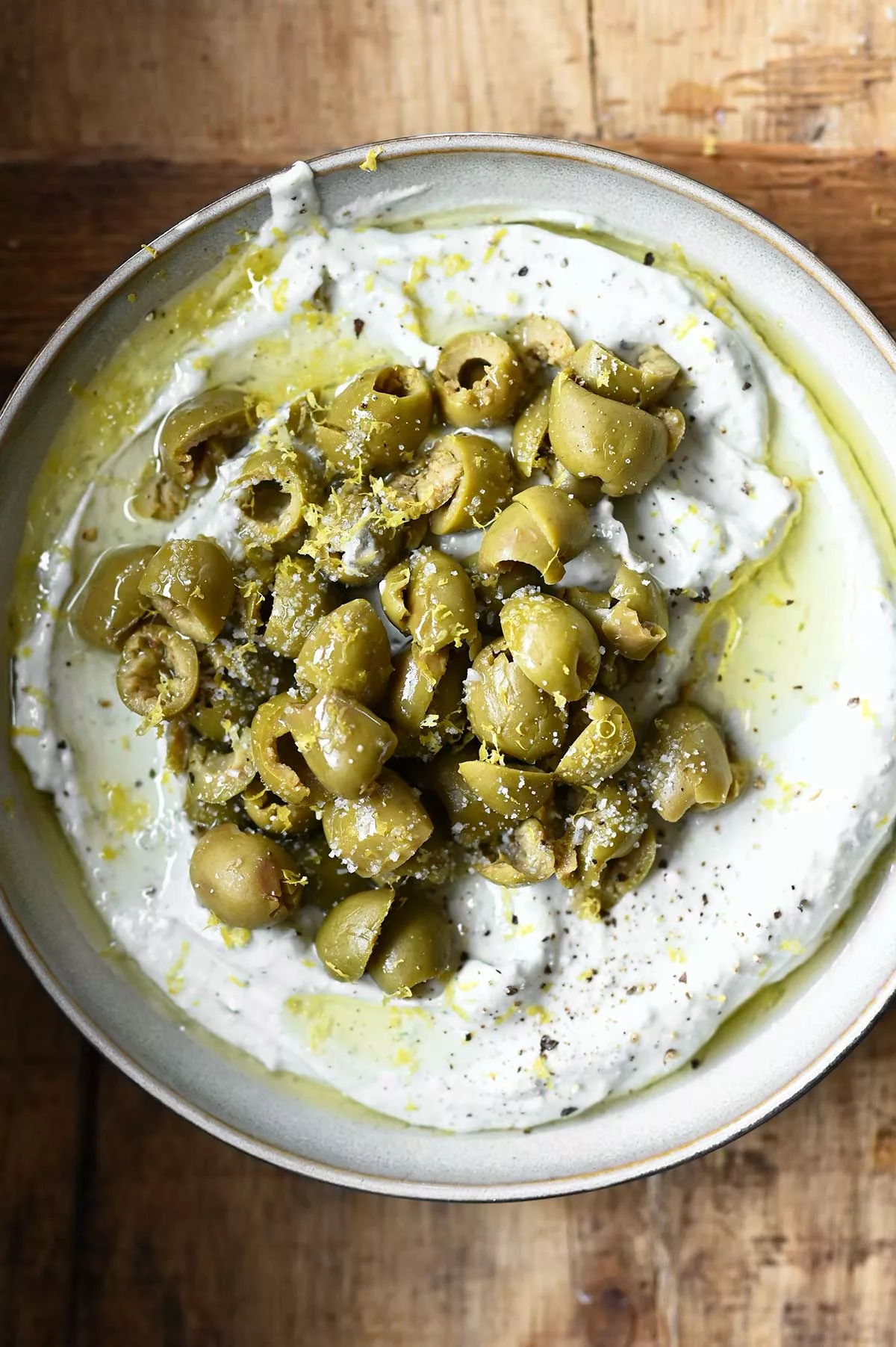 Dirty Martini Dip - Serving Dumplings