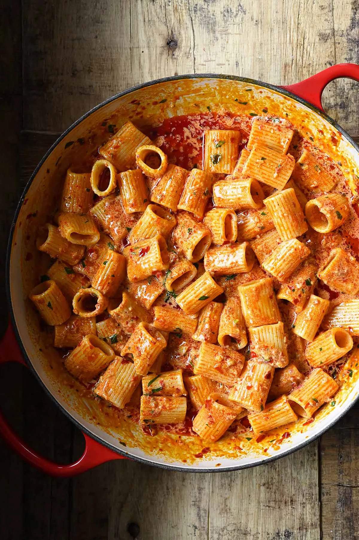 Creamy 'Nduja Pasta - Serving Dumplings
