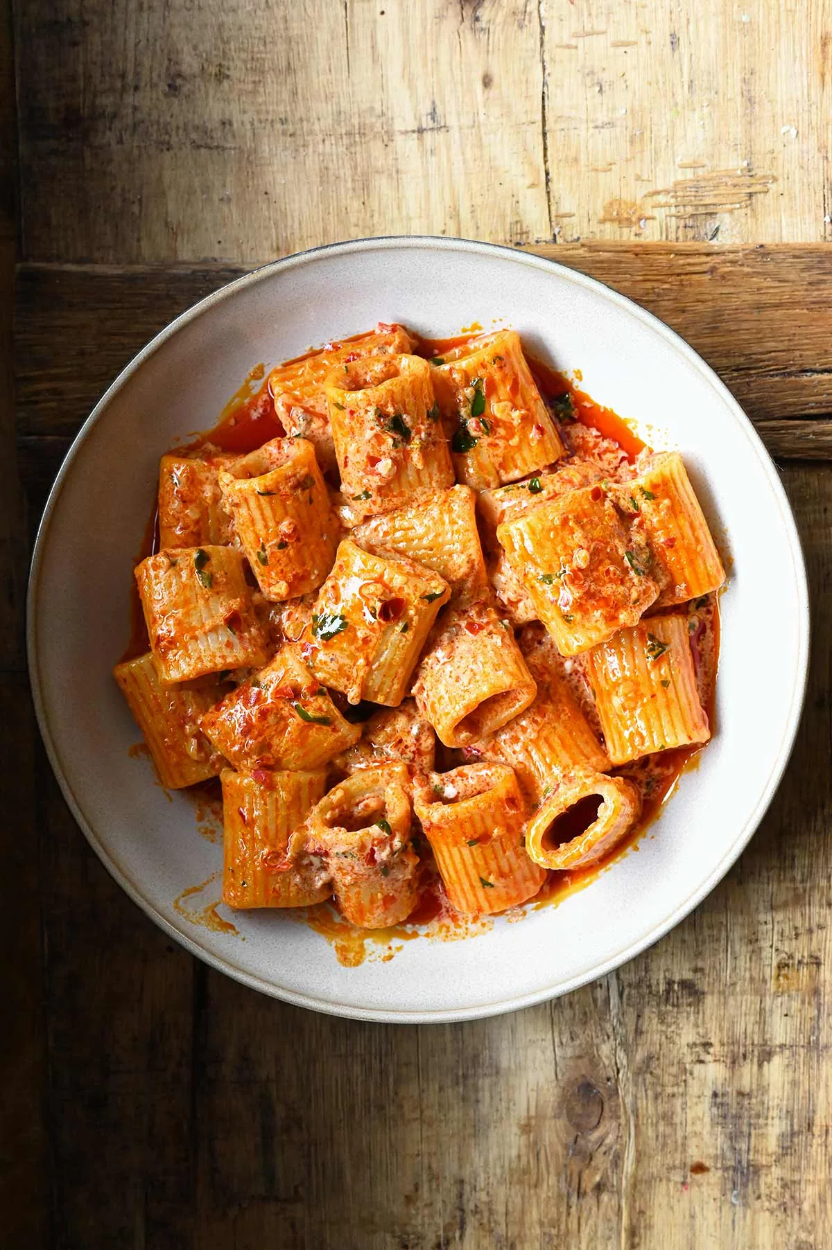Creamy 'Nduja Pasta - Serving Dumplings