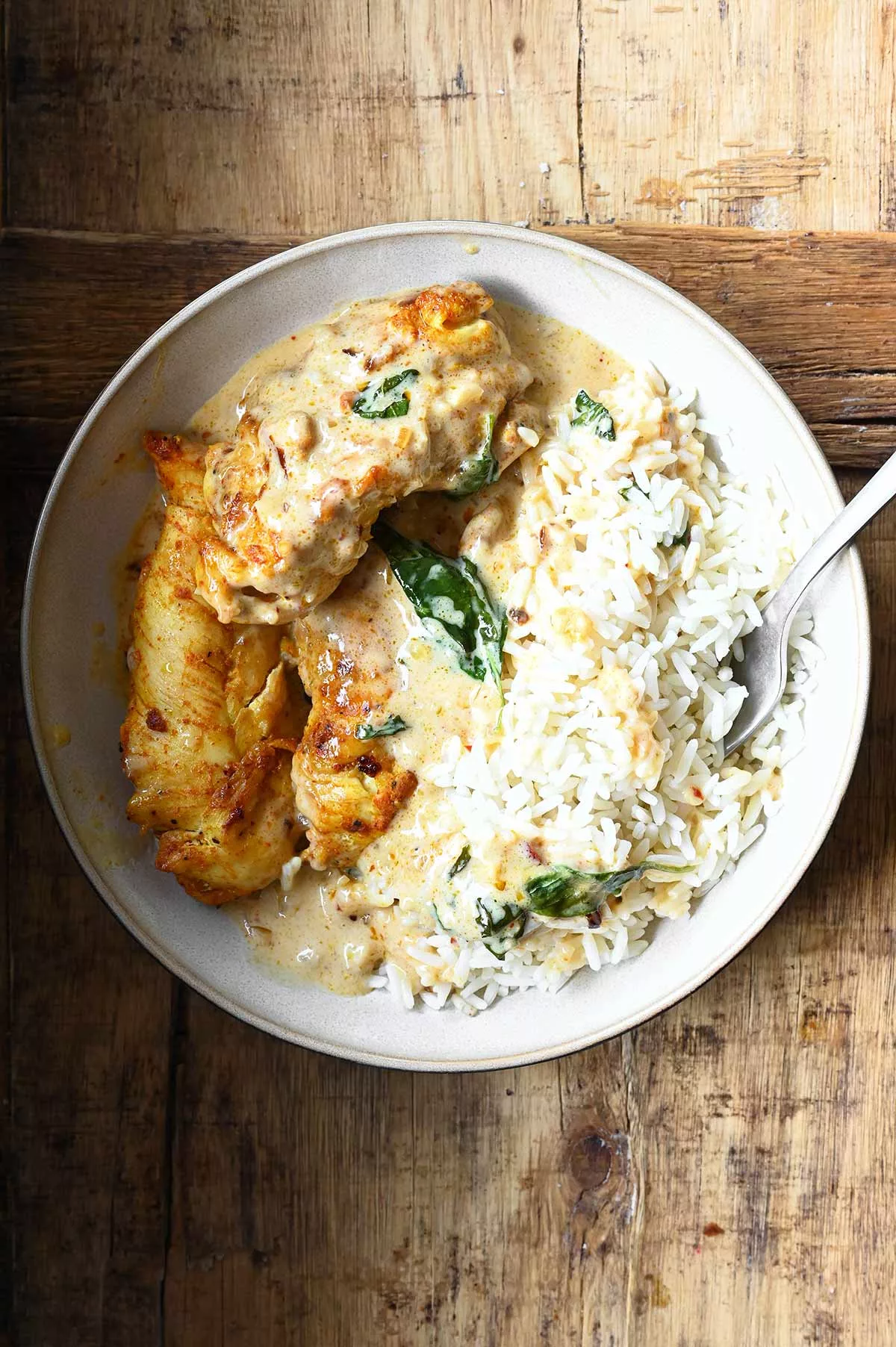 Coconut Basil Chicken - Serving Dumplings